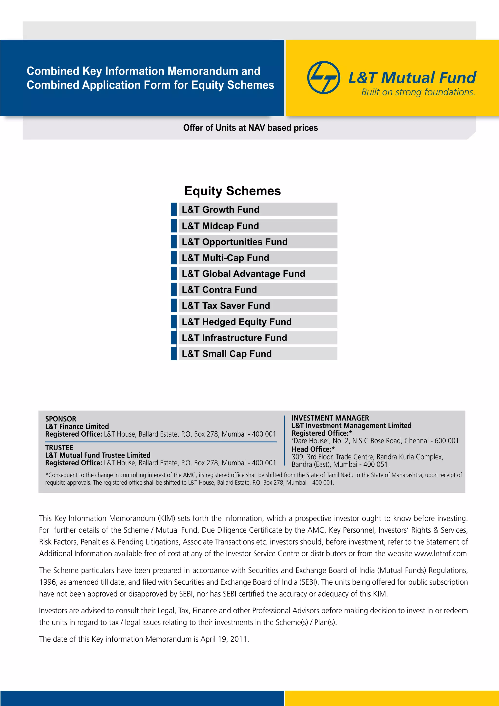 L&t tax saver fund application form | PDF