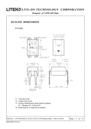 Original Opto PC816 EL816 LTV816 LTV-816 816C 816 DIP-4 New | PDF
