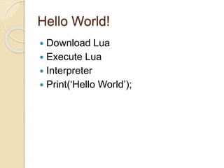 Lua Study Share | PPT