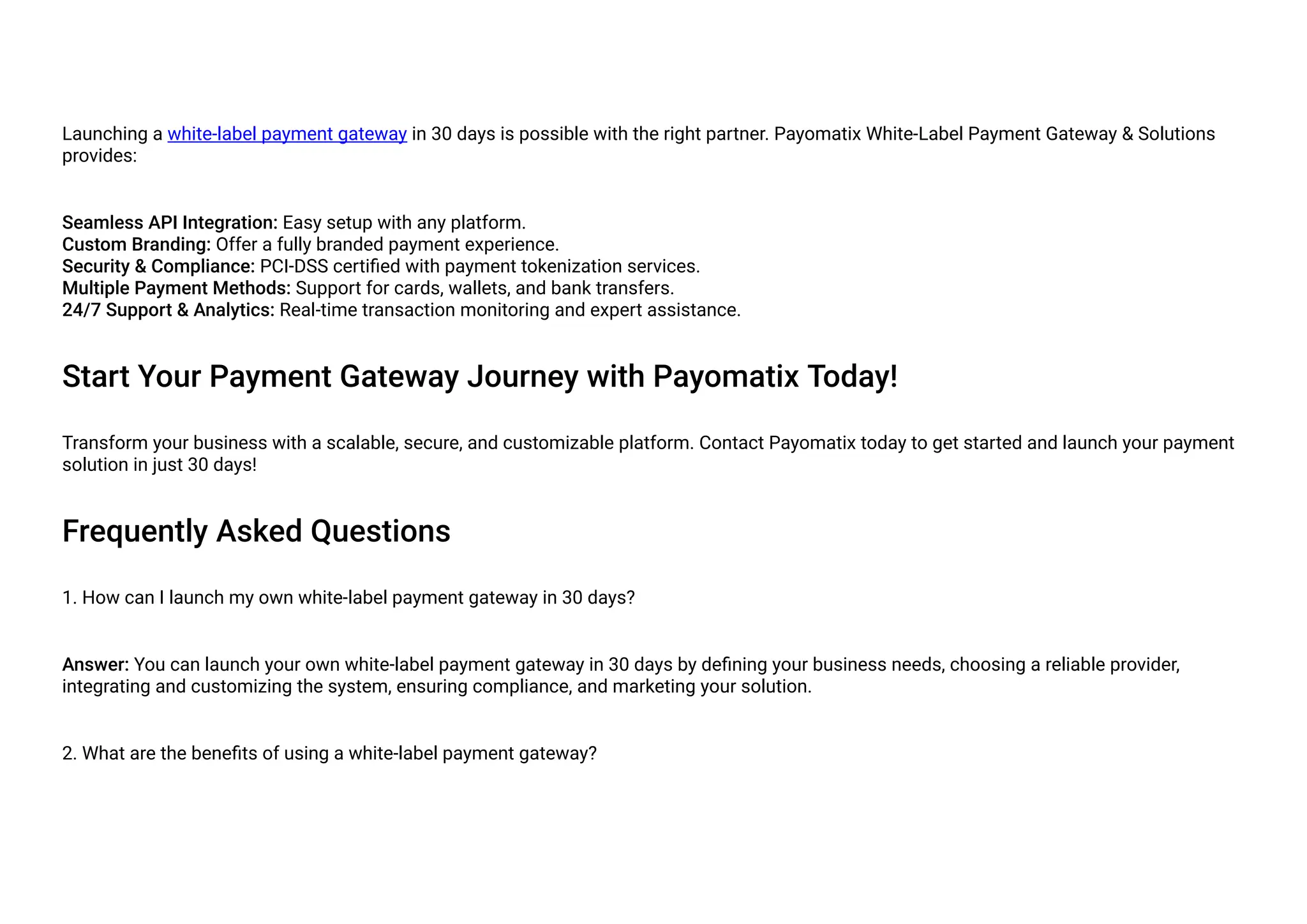 How to Launch Your Own White-Label Payment Gateway | PDF