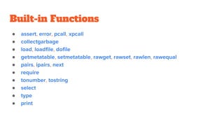 Lua — Introduction | PPT