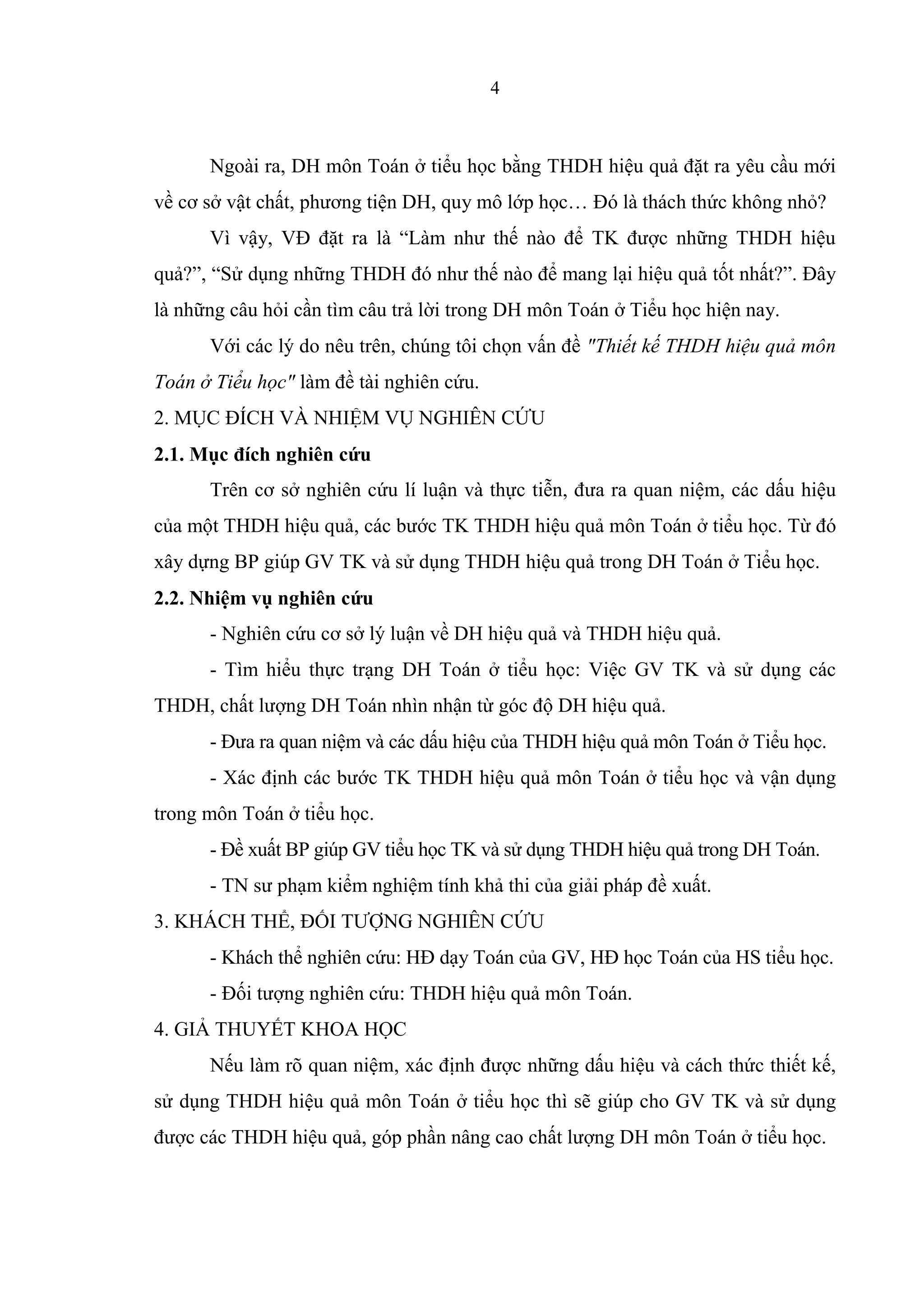 Thiết kế tình huống dạy học hiệu quả trong môn Toán tiểu học | PDF