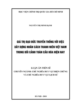 Giá trị đạo đức truyền thống trong xây dựng nhân cách thanh niên Việt Nam - Gửi miễn phí qua ...