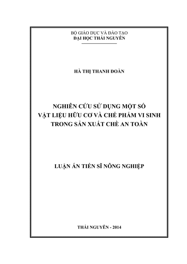 Sử dụng vật liệu hữu cơ và chế phẩm vi sinh trong sản xuất chè | PDF