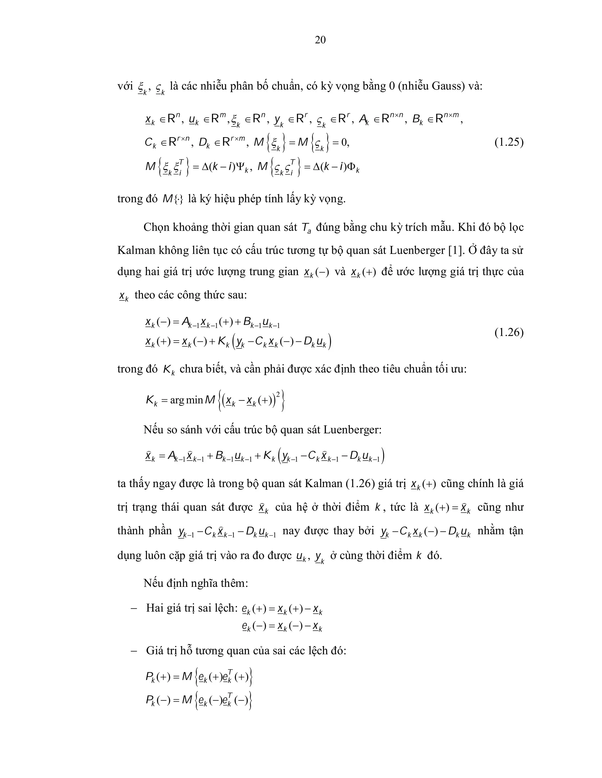 Luận án: Ứng dụng lọc Kalman trong điều khiển dự báo phi tuyến | PDF