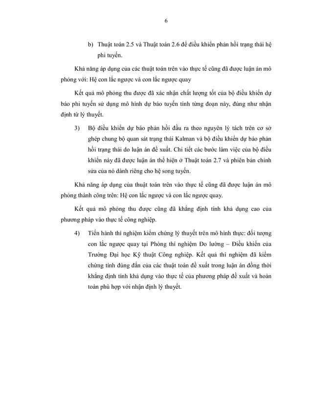 Luận án: Ứng dụng lọc Kalman trong điều khiển dự báo phi tuyến | PDF