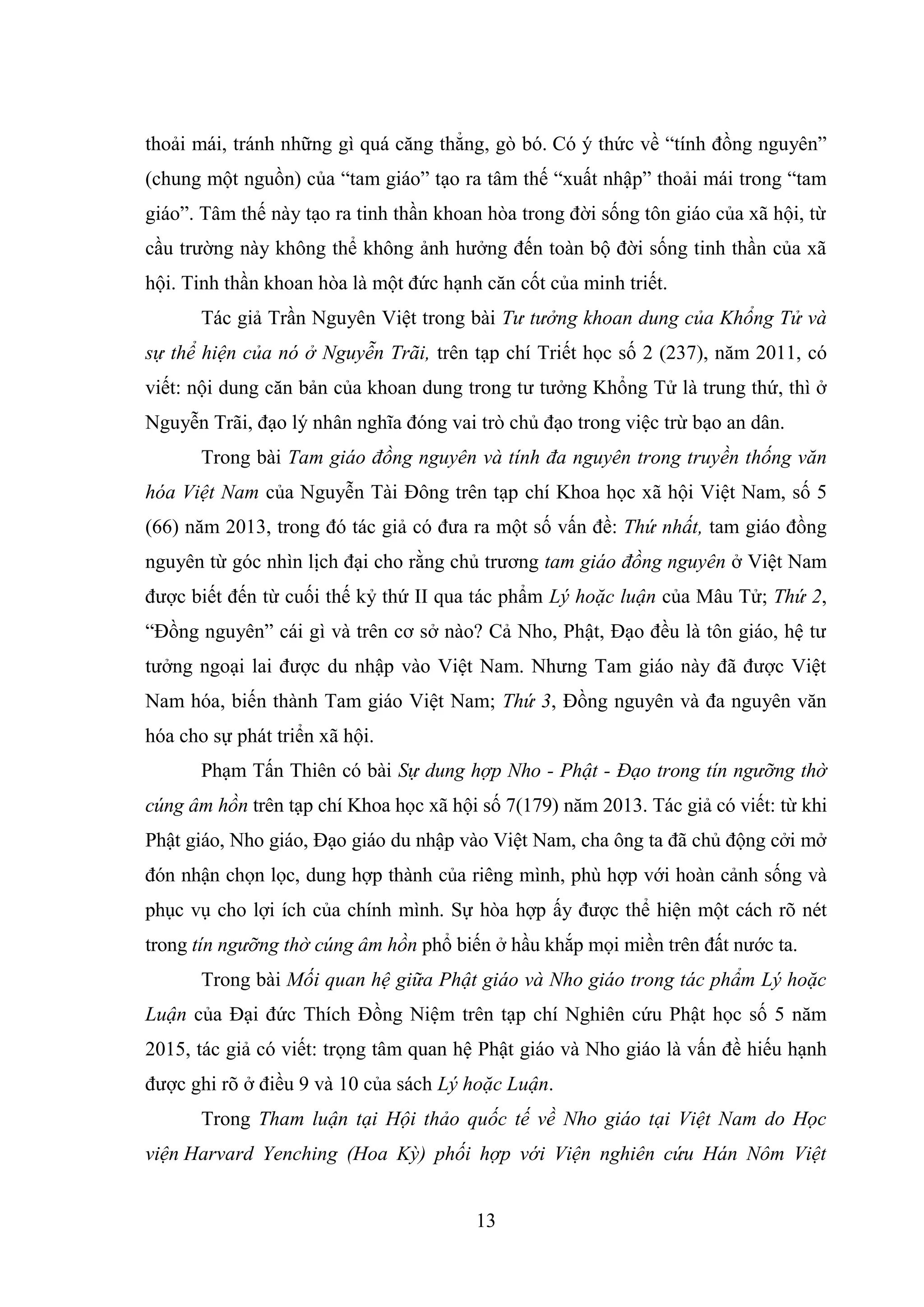 Luận án: Tư tưởng dung thông Nho, Phật, Đạo của Nguyễn Bỉnh Khiêm | PDF