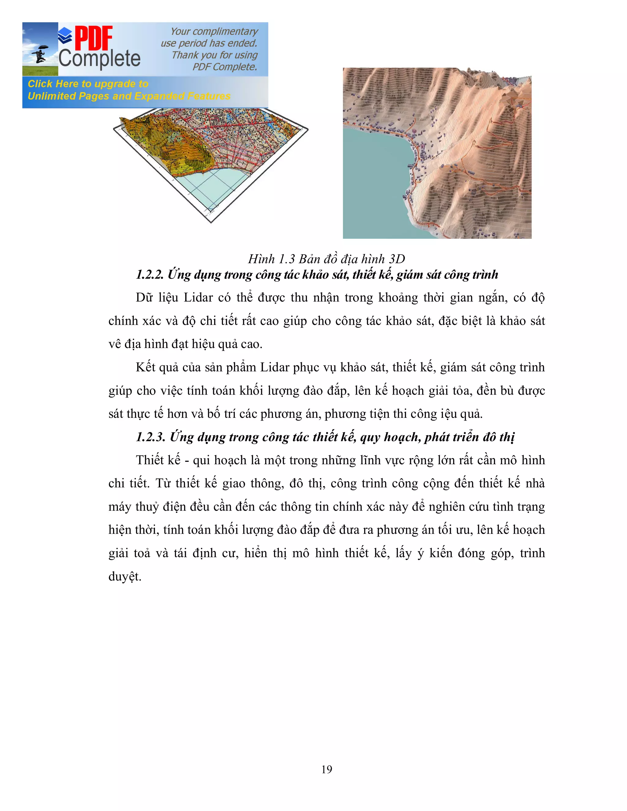 Đề tài: Ứng dụng công nghệ Lidar thành lập bản đồ 3D ở đô thị, 9đ | PDF