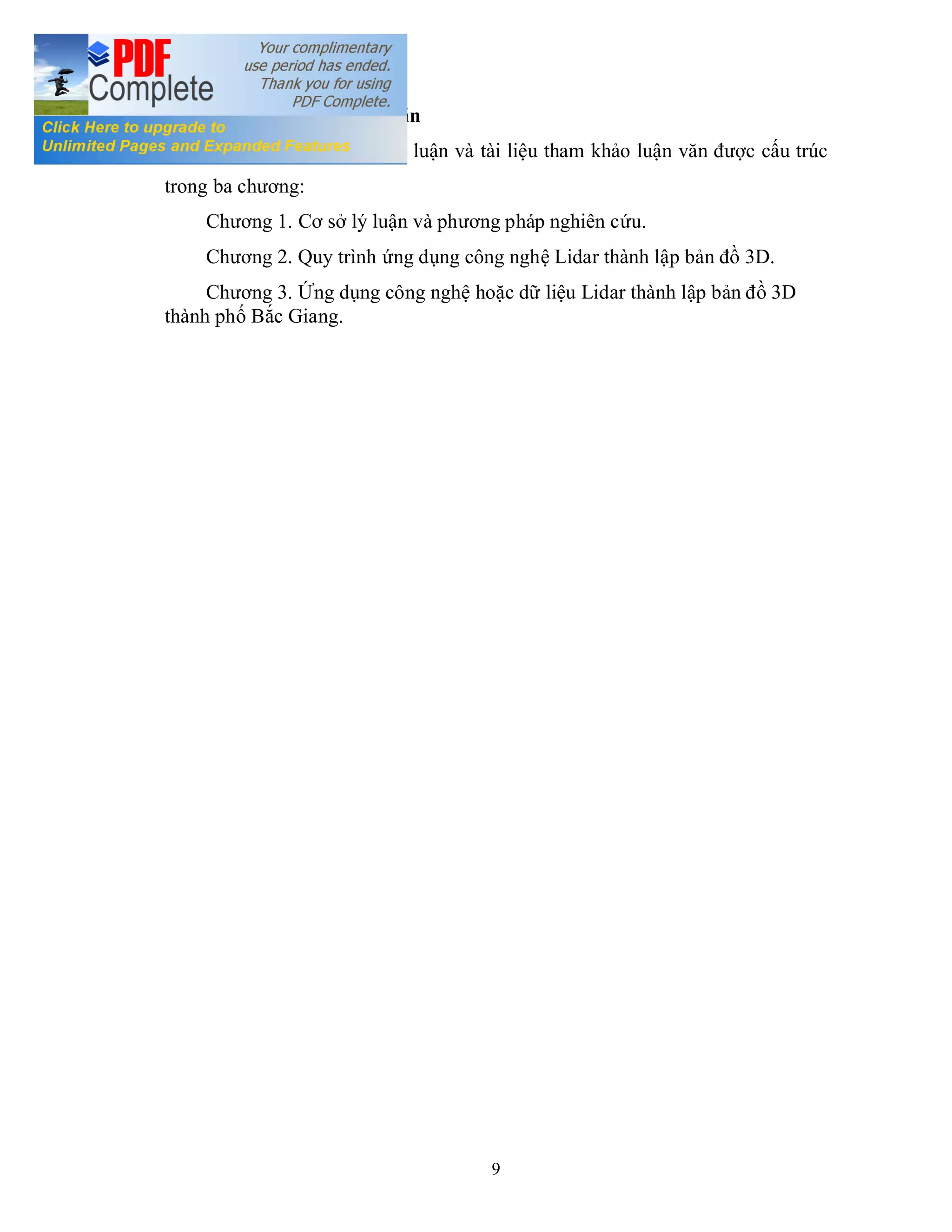 Đề tài: Ứng dụng công nghệ Lidar thành lập bản đồ 3D ở đô thị, 9đ | PDF