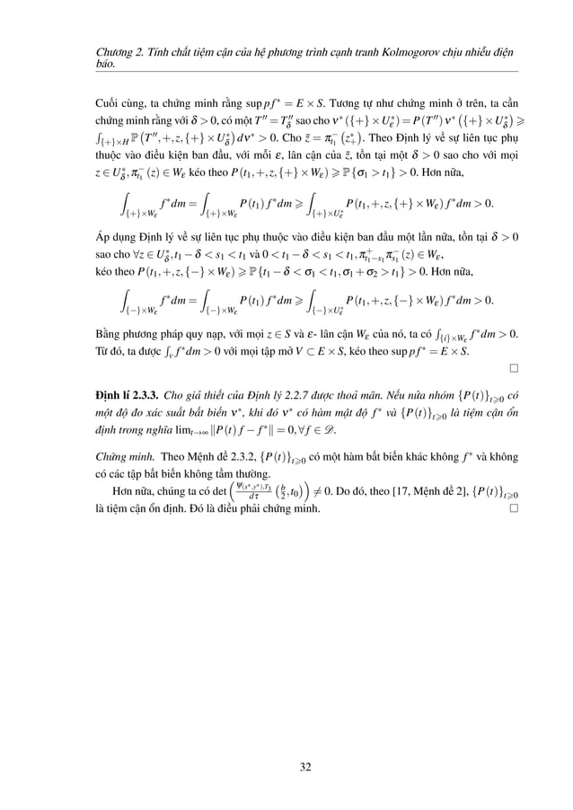 Đề tài: Động học của phương trình kolmogorov chịu nhiễu Markov | PDF