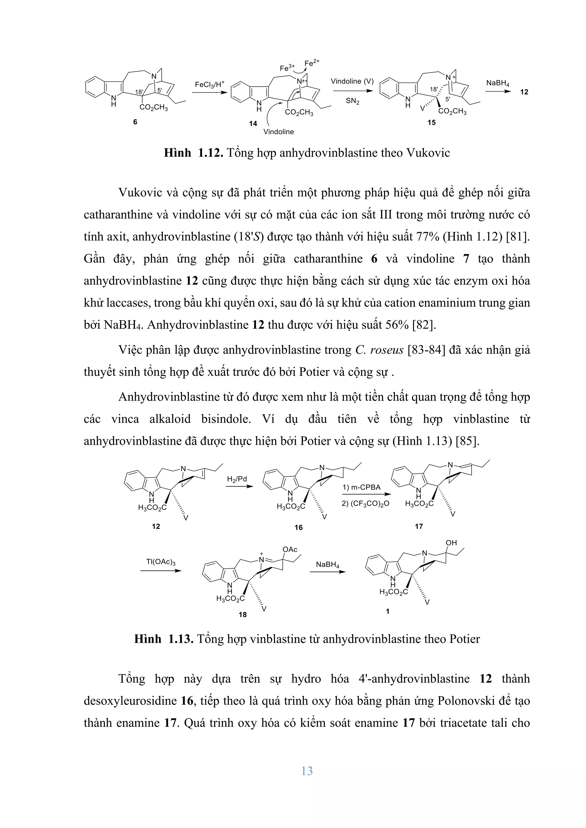 Luận án: Hoạt tính sinh học các dẫn xuất mới của alkaloid dừa cạn | PDF