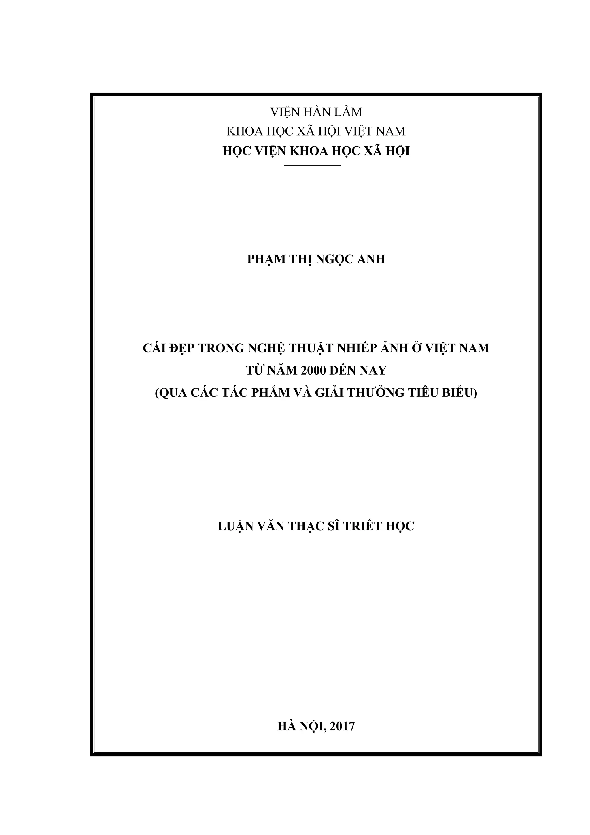 Cái đẹp trong nghệ thuật nhiếp ảnh ở Việt Nam từ năm 2000, 9đ | PDF