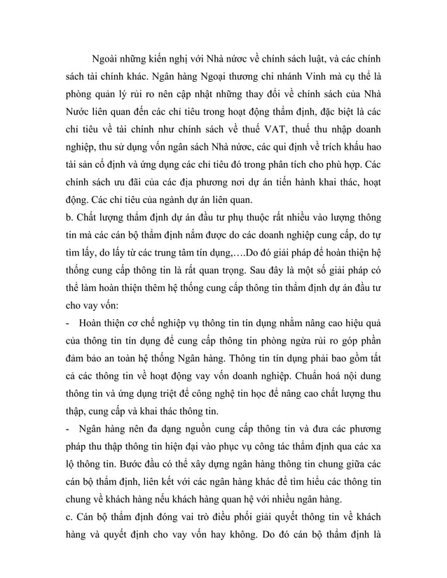 Đề tài: Thẩm định dự án tín dụng đầu tư tại Vietcombank, HAY | PDF