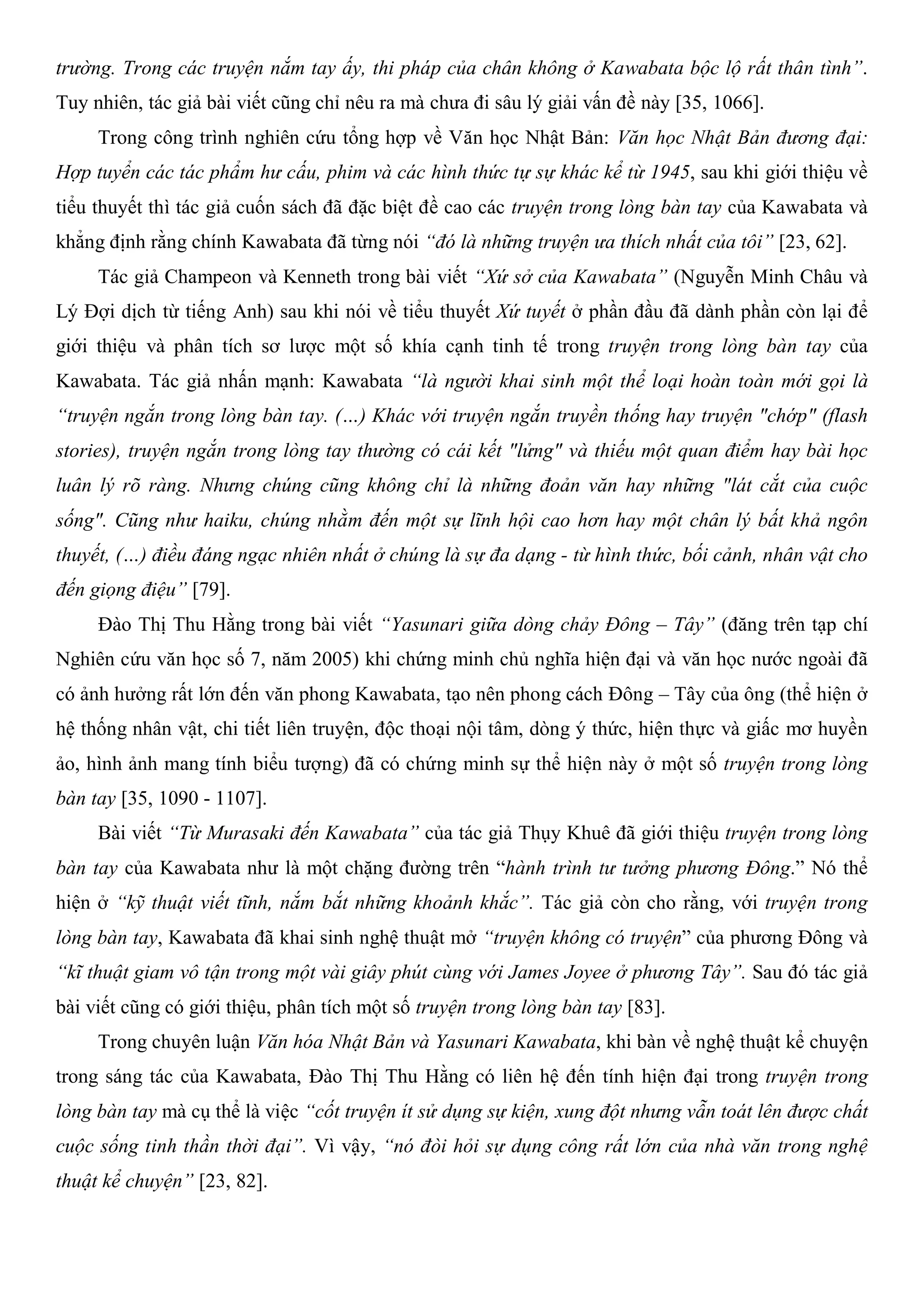 Luận văn: Đặc điểm nghệ thuật truyện của Kawabata Yasunari, 9đ | PDF