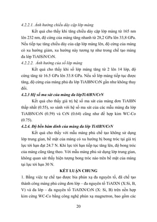 Tính chất của màng phủ nitrua trên nền hợp kim cứng WC-Co, HAY - Gửi ...