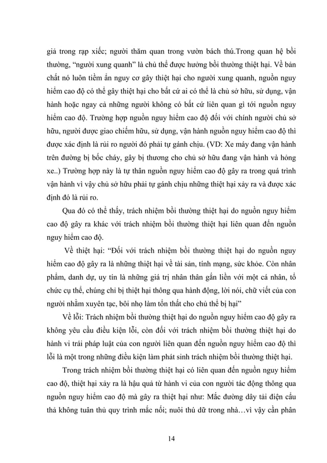 Bồi thường thiệt hại ngoài hợp đồng do nguồn nguy hiểm gây ra, 9đ | PDF