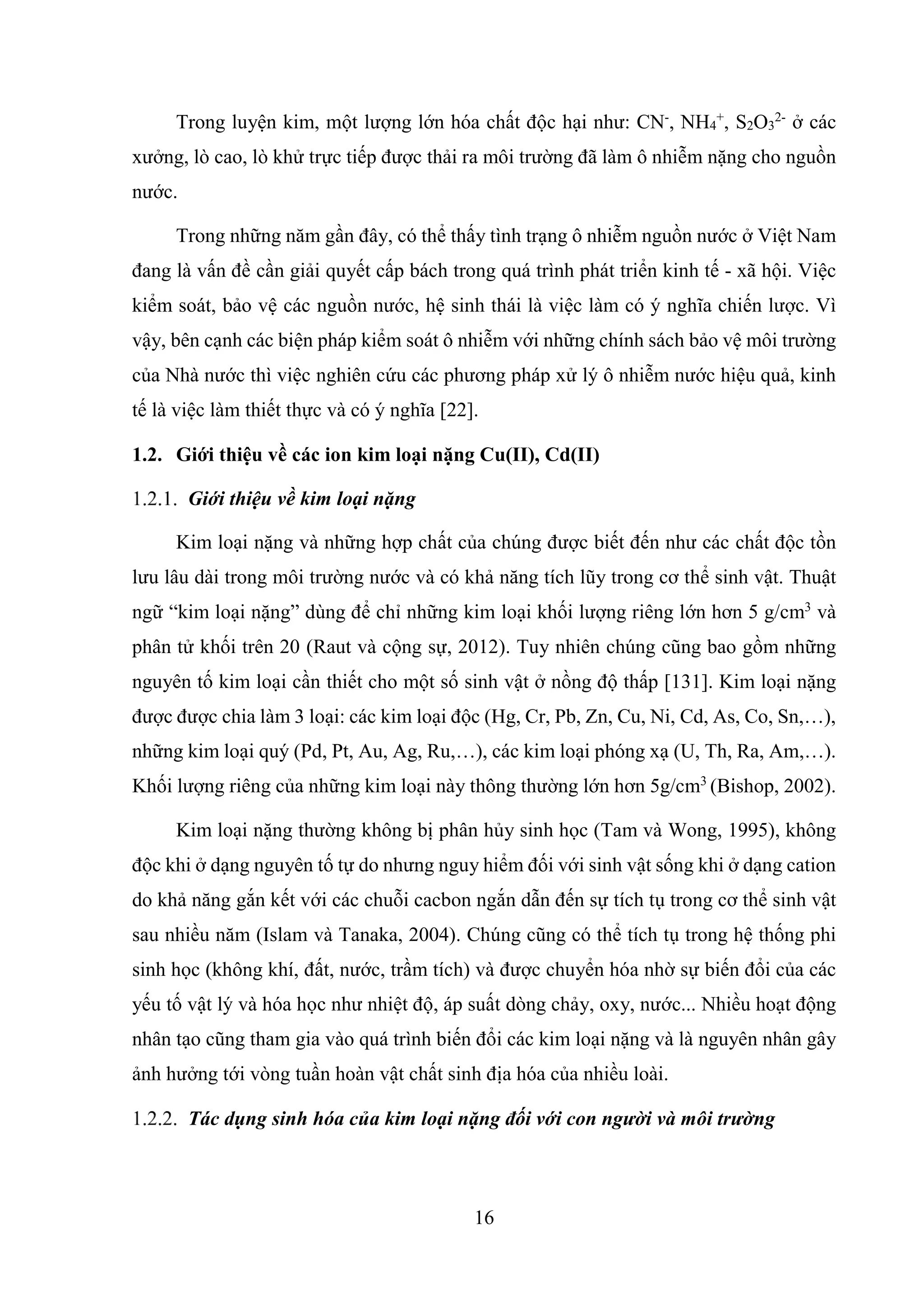 Hấp phụ ion Cu2+, Cd2+ trong nước của vật liệu chế tạo từ bã trà | PDF