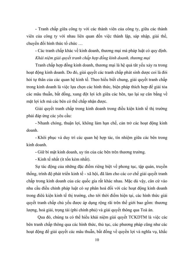 Luận văn: Giải quyết tranh chấp hợp đồng kinh doanh, thương mại | PDF