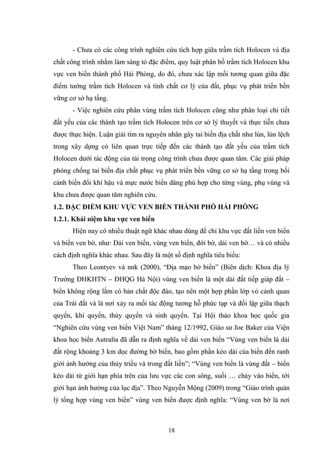 Quy luật phân bố các thành tạo trầm tích holocen tại Hải Phòng, HAY - Gửi miễn phí qua zalo ...