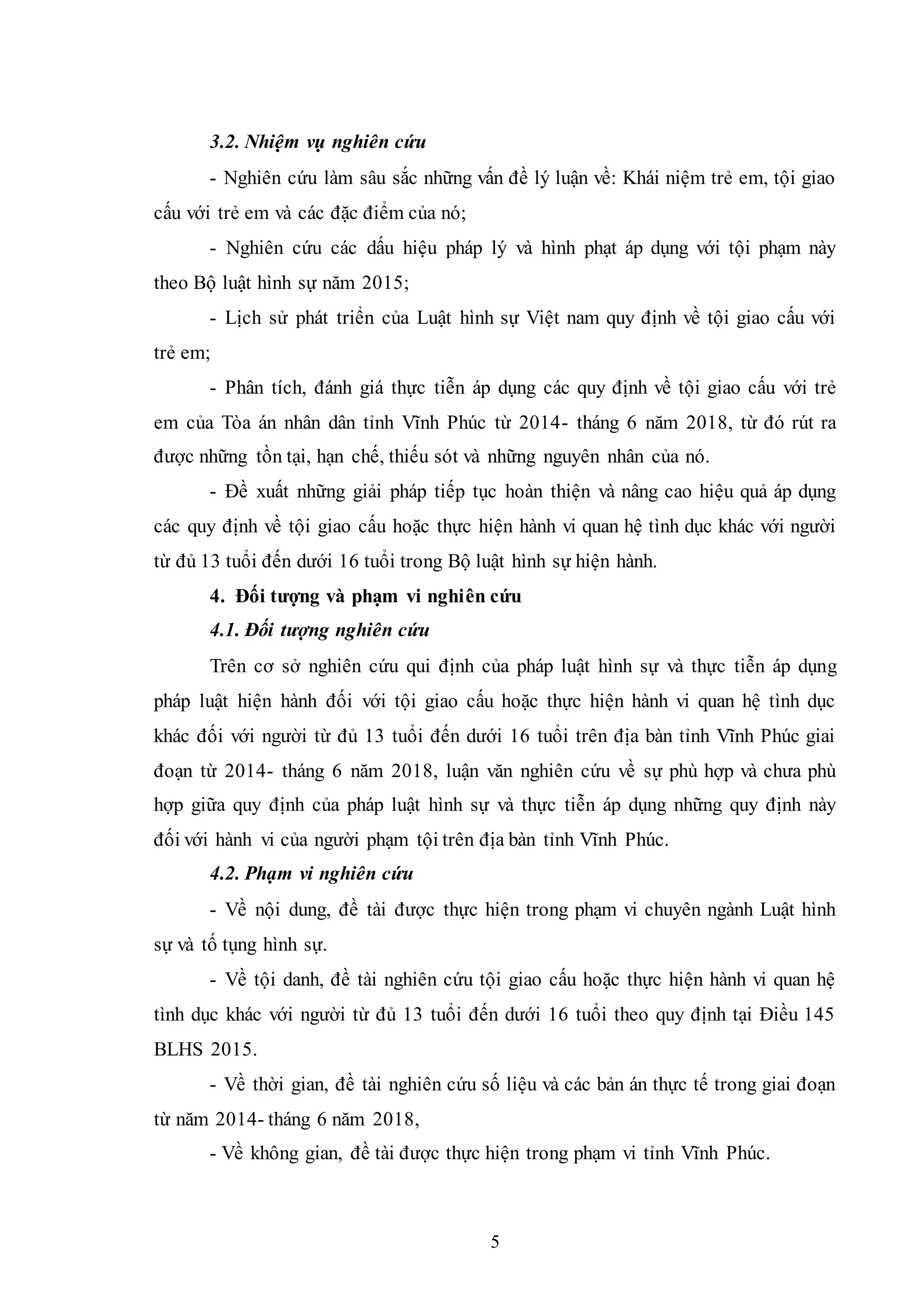 Luận văn: Tội giao cấu đối với người từ đủ 13 tuổi đến dưới 16 | PDF