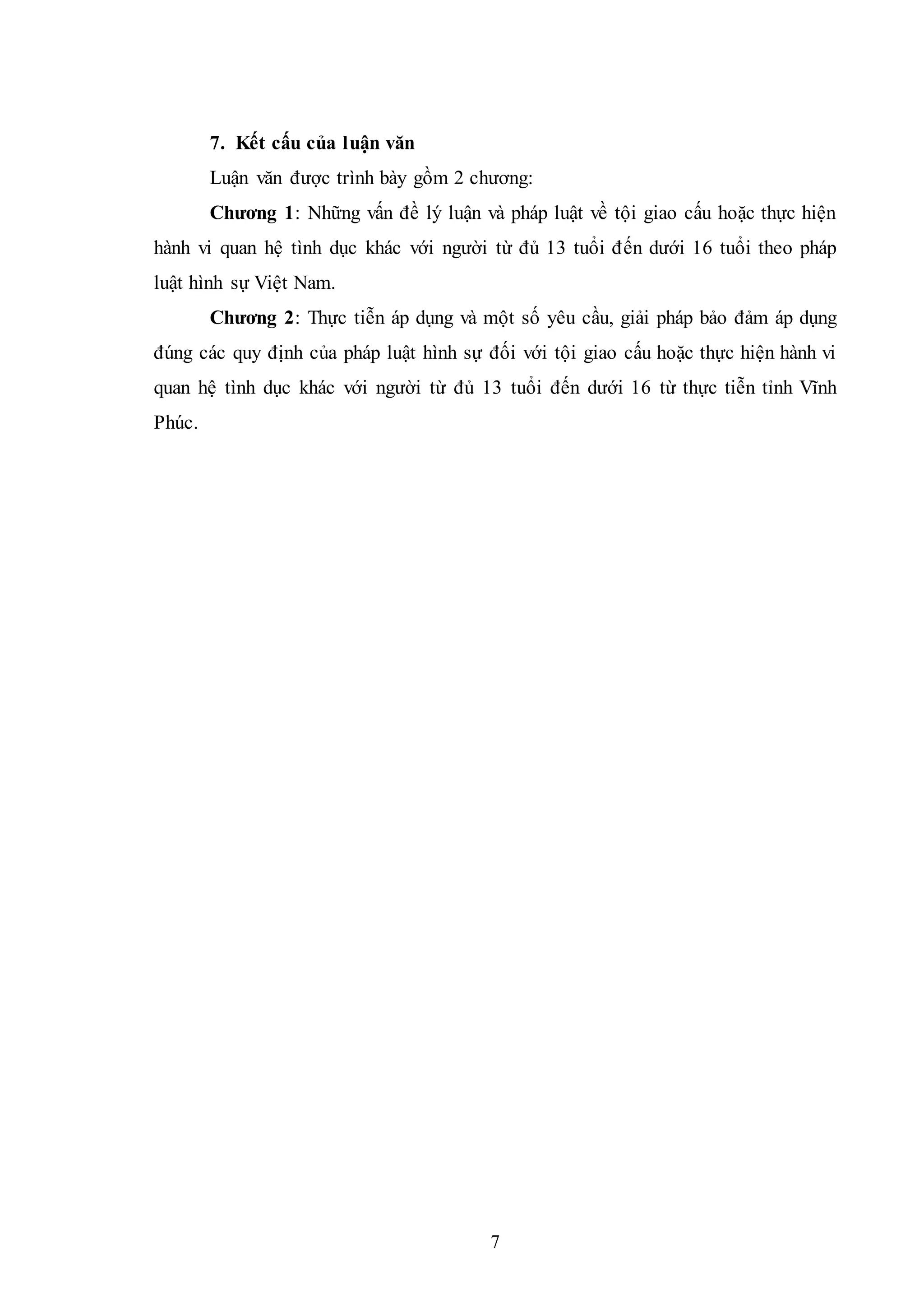 Luận văn: Tội giao cấu đối với người từ đủ 13 tuổi đến dưới 16 | PDF