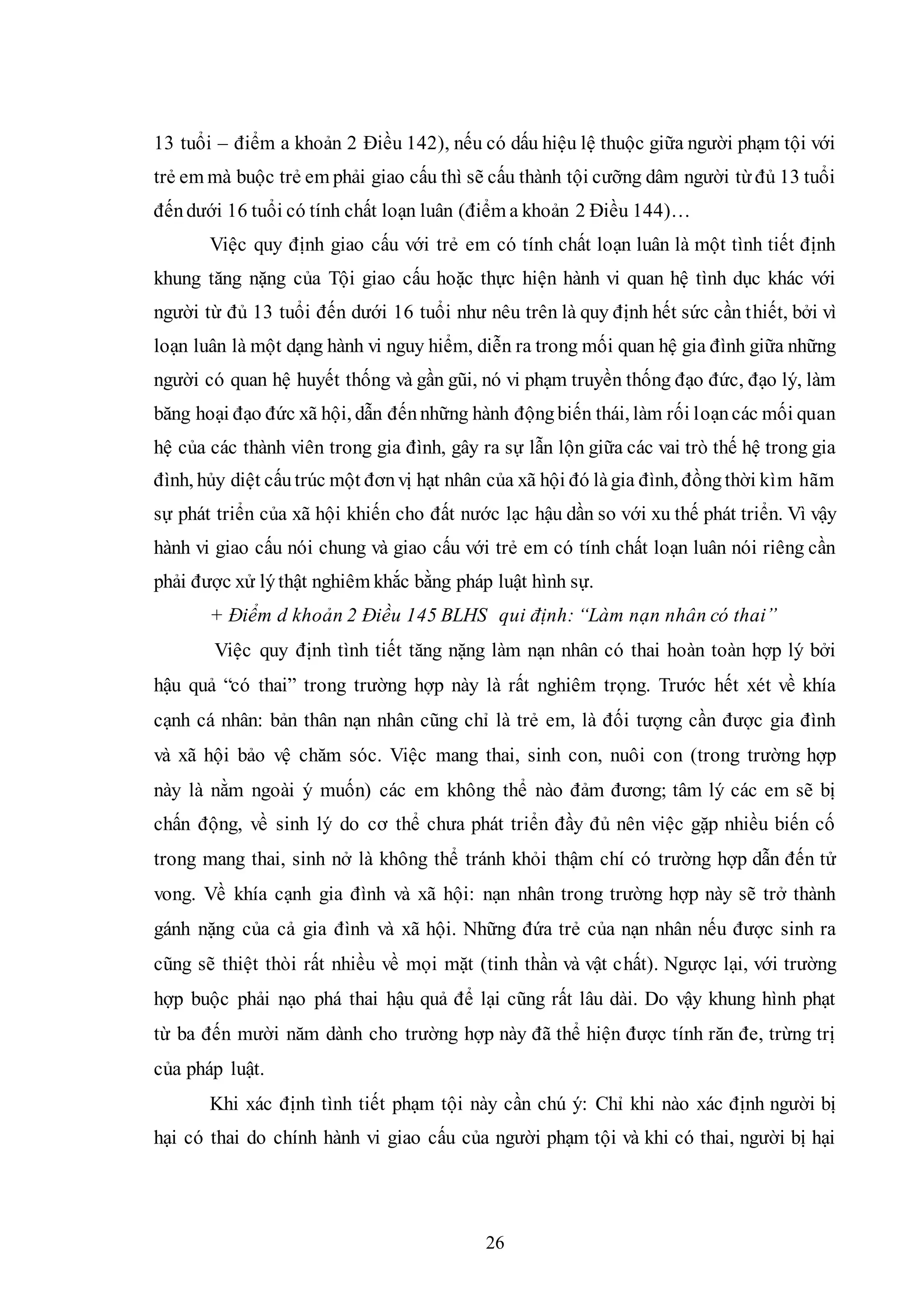 Luận văn: Tội giao cấu đối với người từ đủ 13 tuổi đến dưới 16 | PDF