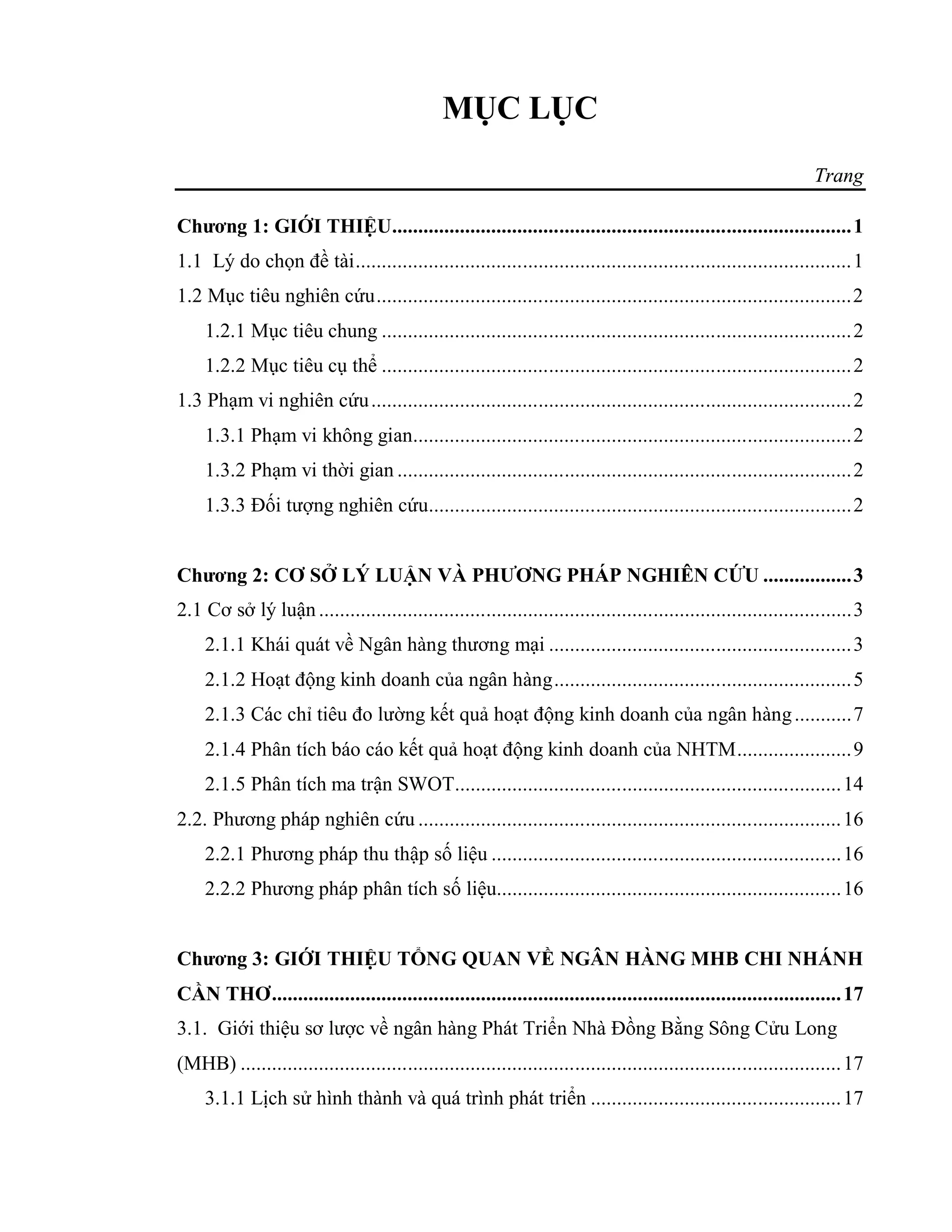 Đề tài: Kết quả hoạt động kinh doanh của Ngân hàng MHB, HAY | PDF