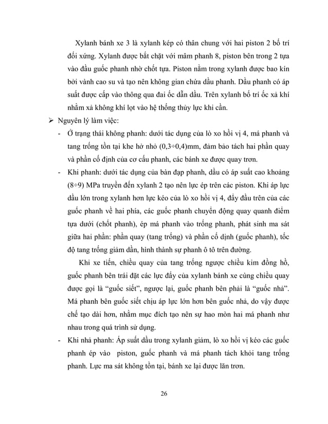 Đề tài: Cấu tạo hệ thống phanh ôtô và hệ thống phanh thủy lực - Gửi miễn phí qua zalo ...