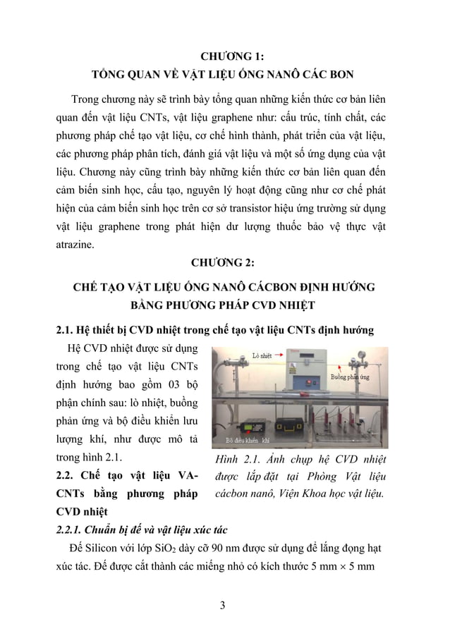 Luận án: Chế tạo vật liệu ống nanô cácbon và vật liệu graphene | PDF