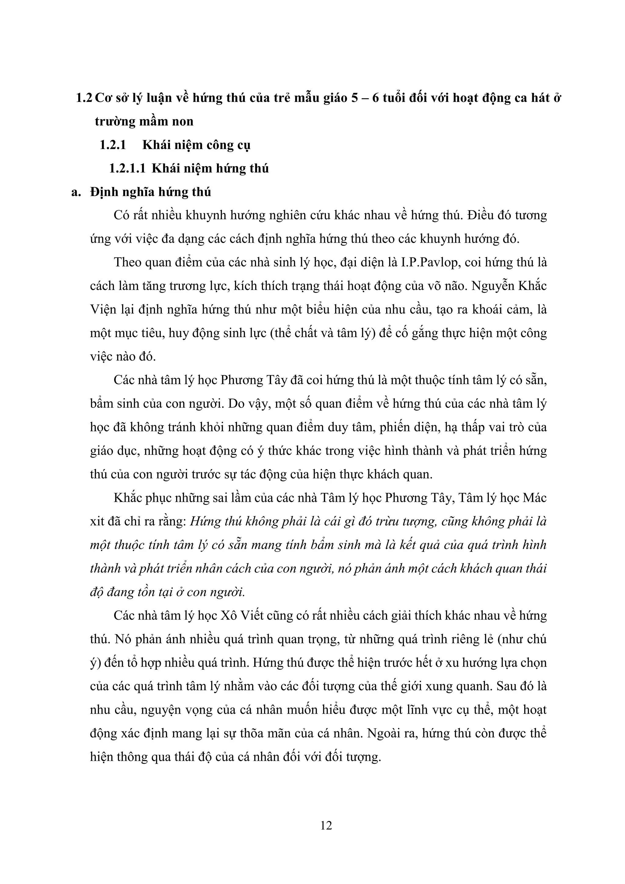 Đề tài: Thực trạng hứng thú của trẻ mẫu giáo với hoạt động ca hát | PDF