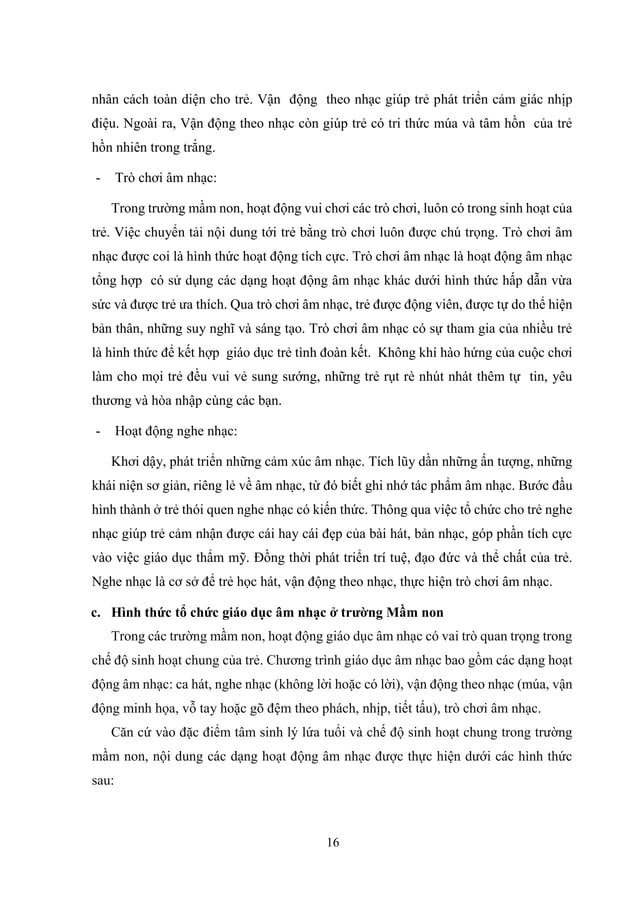 Đề tài: Thực trạng hứng thú của trẻ mẫu giáo với hoạt động ca hát | PDF