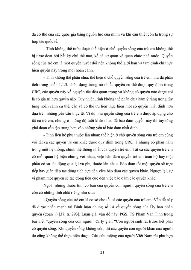Luận văn: Quyền sống của trẻ em ở Việt Nam hiện nay, HAY, 9đ - Gửi miễn phí qua zalo ...