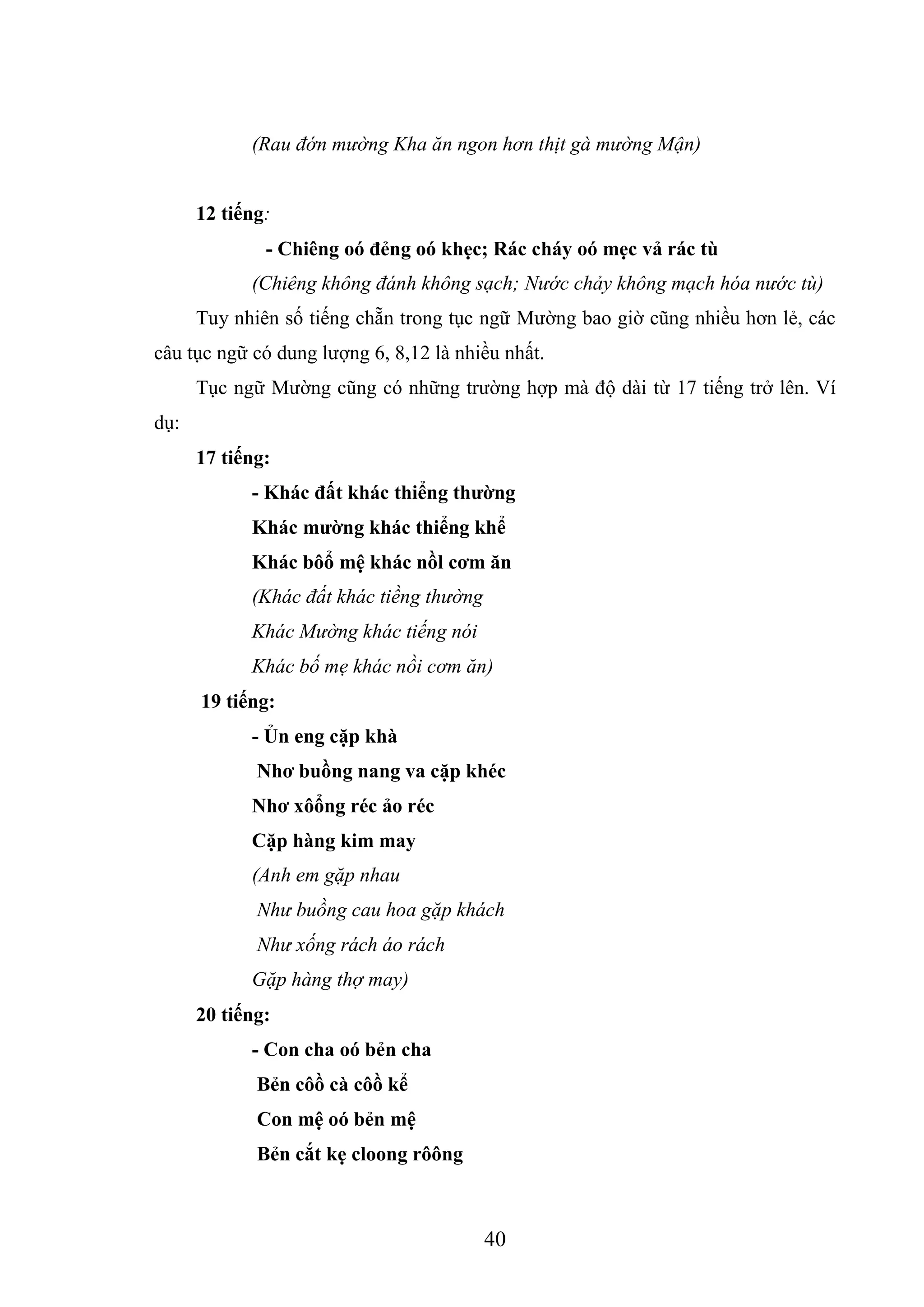 Luận văn: Đặc điểm tục ngữ tiếng Mường, HAY, 9đ | PDF