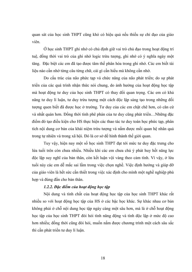 Luận văn: Xu hướng chọn nghề của học sinh THPT tỉnh Tây Ninh | PDF