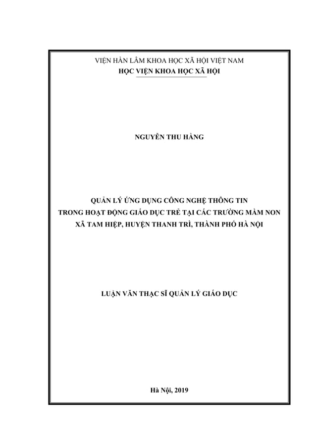 Ứng dụng công nghệ thông tin trong giáo dục trẻ mầm non, HAY | PDF