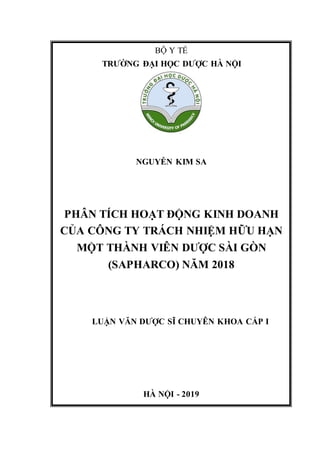 Luận văn: Phân tích hoạt động kinh doanh của Công ty Dược Sài Gòn ...