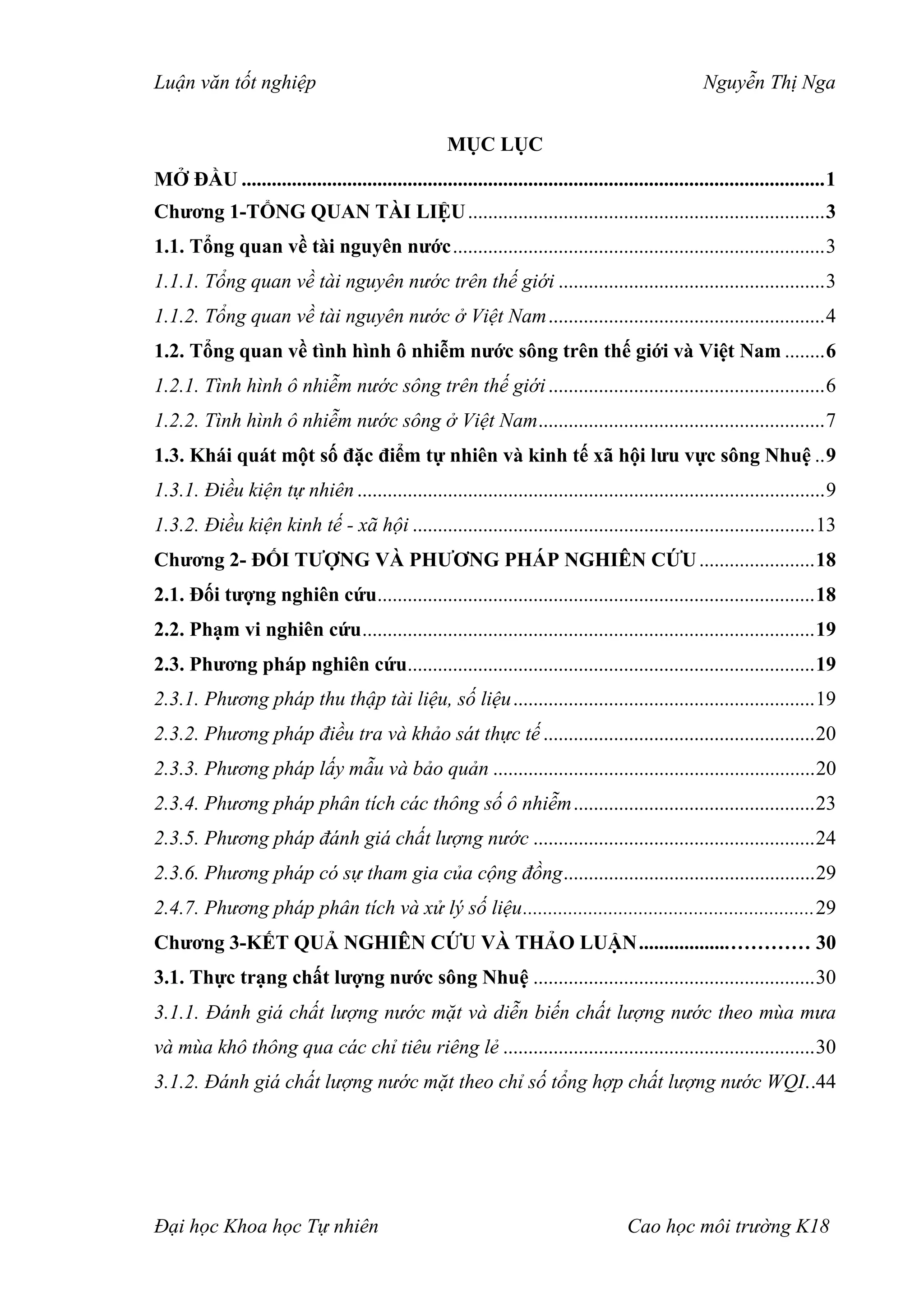 Luận văn: Mô hình quản lý nguồn thải gây ô nhiễm nước, HAY | PDF