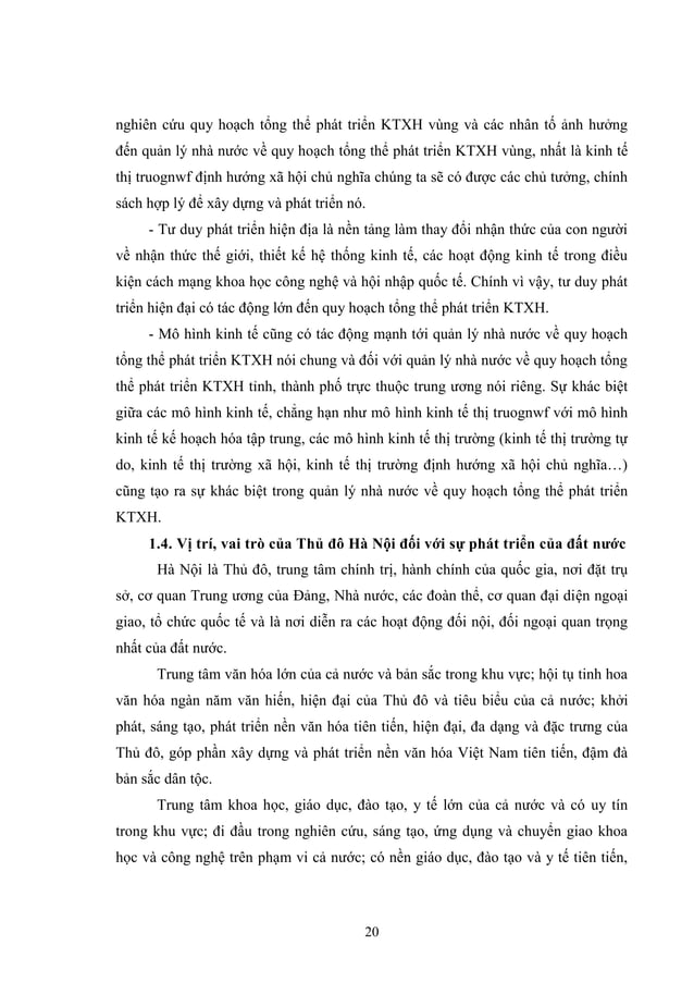 Luận văn: Quản lý về quy hoạch tổng thể phát triển kinh tế - xã hội | PDF