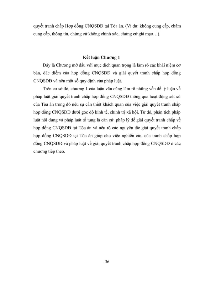 Luận văn: Giải quyết hợp đồng chuyển nhượng quyền sử dụng đất | PDF