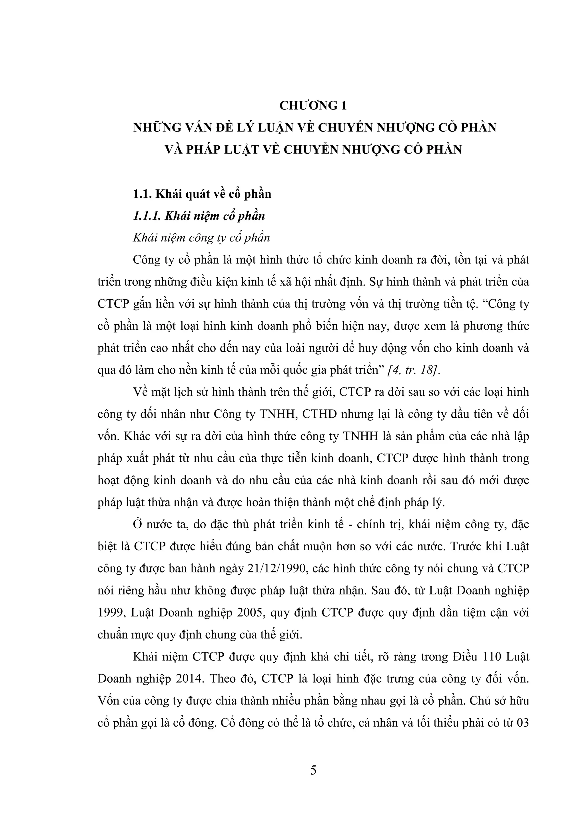 Luận văn: Chuyển nhượng cổ phần theo pháp luật doanh nghiệp | PDF