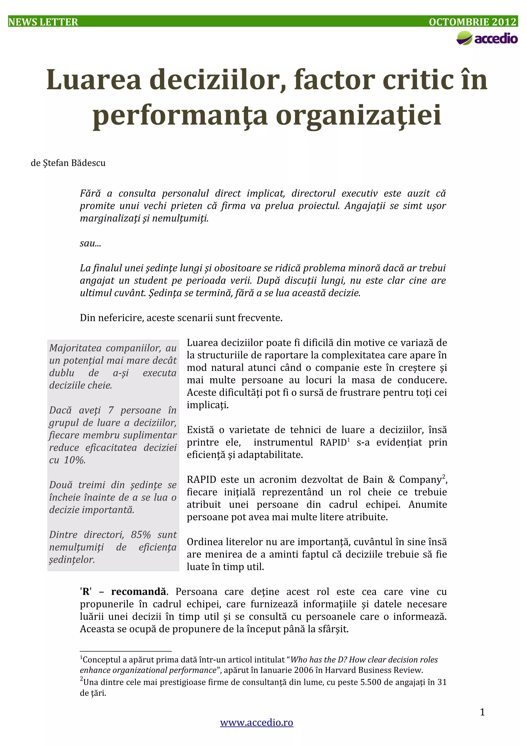 Luarea deciziilor rapid | PDF