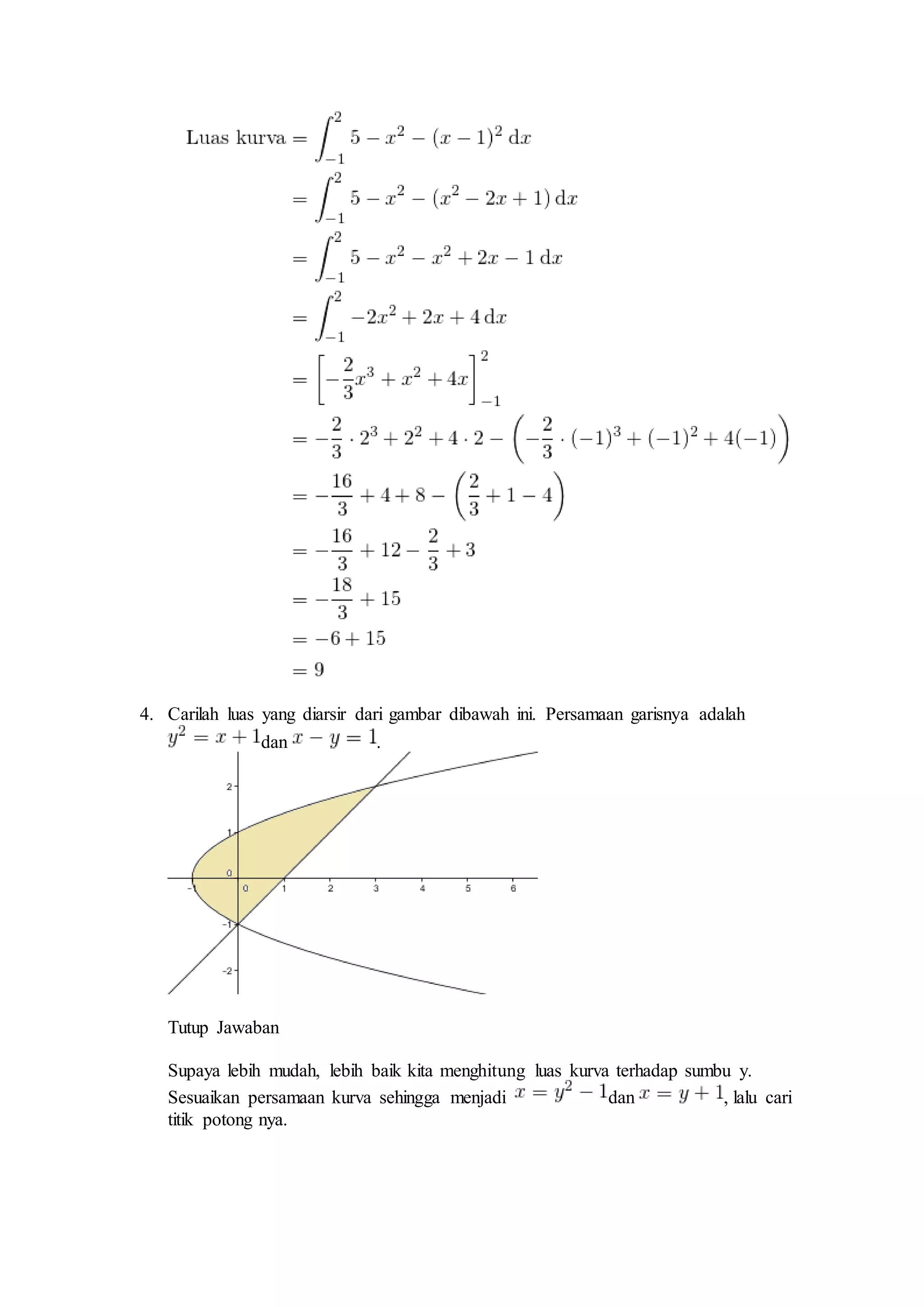 Luas daerah kurva dengan integral | DOCX