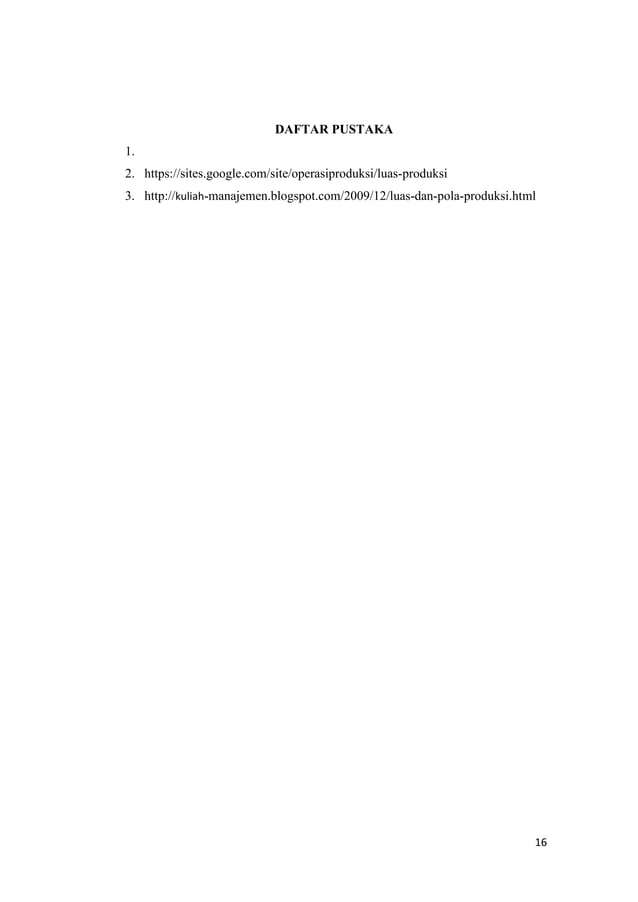 Luas dan pola produksi | DOCX