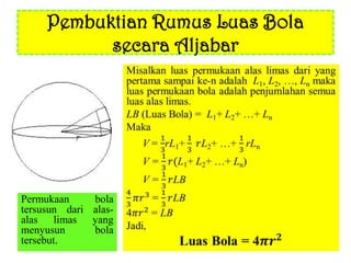 Luas dan volume bola | PPTX