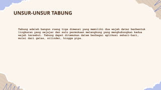 Luas dan Volume Tabung pada materi bangun ruang | PPTX