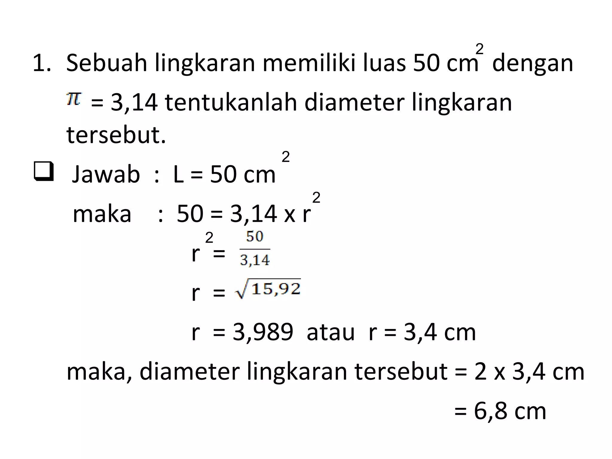 Luas lingkaran | PPT