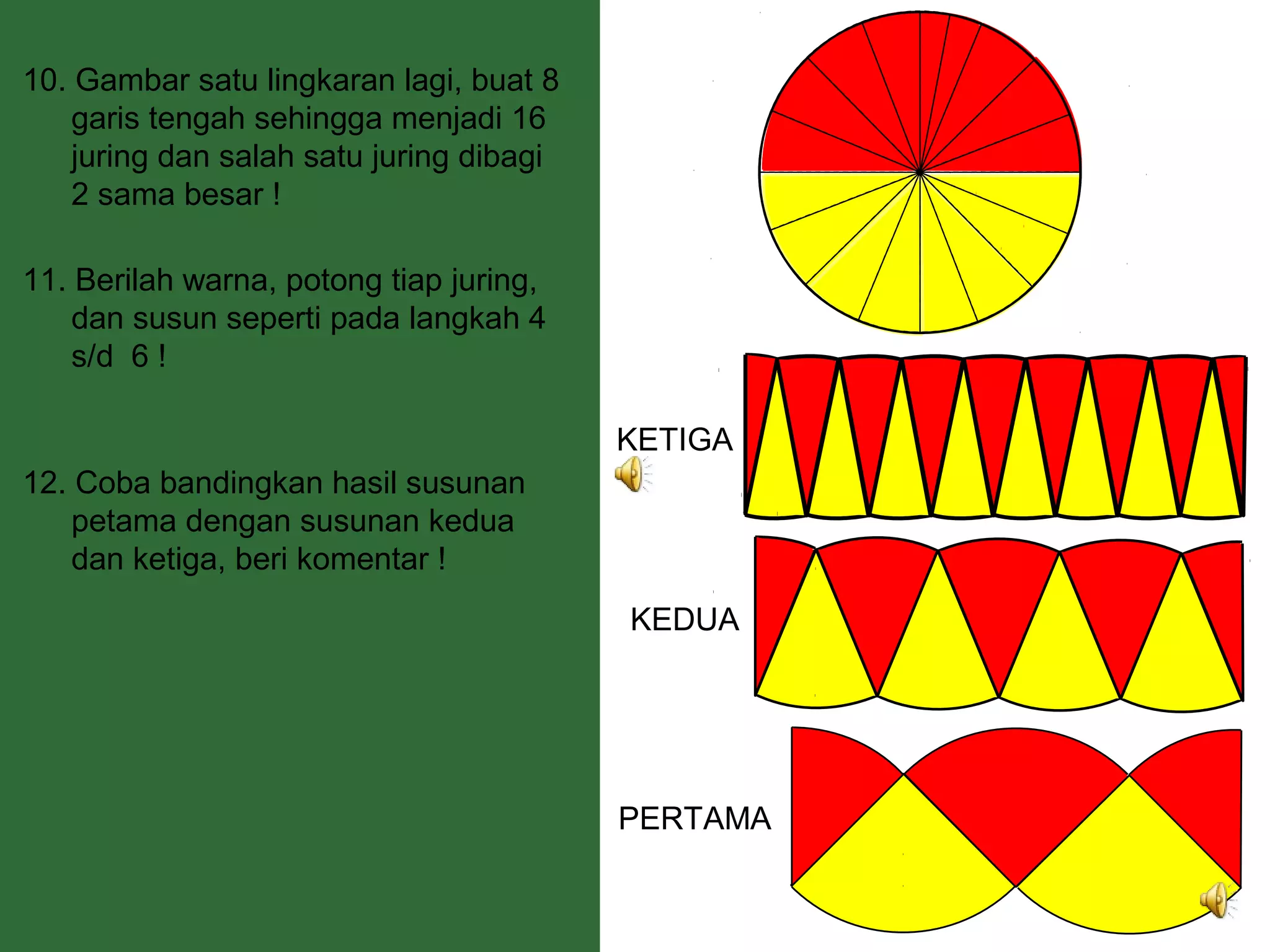 Luas lingkaran dengan pendekatan persegi panjang | PPT