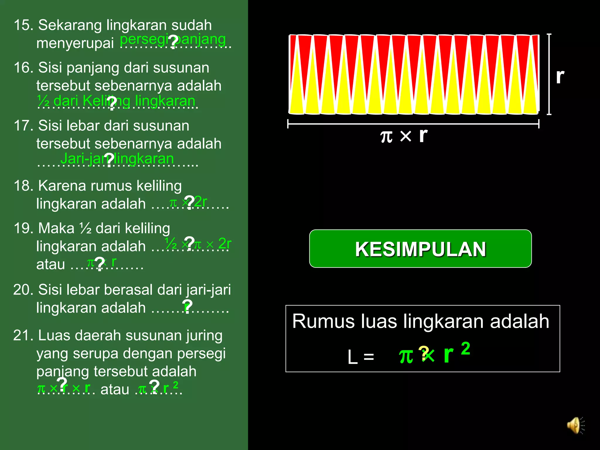 Luas lingkaran dari luas persegi panjang | PPT
