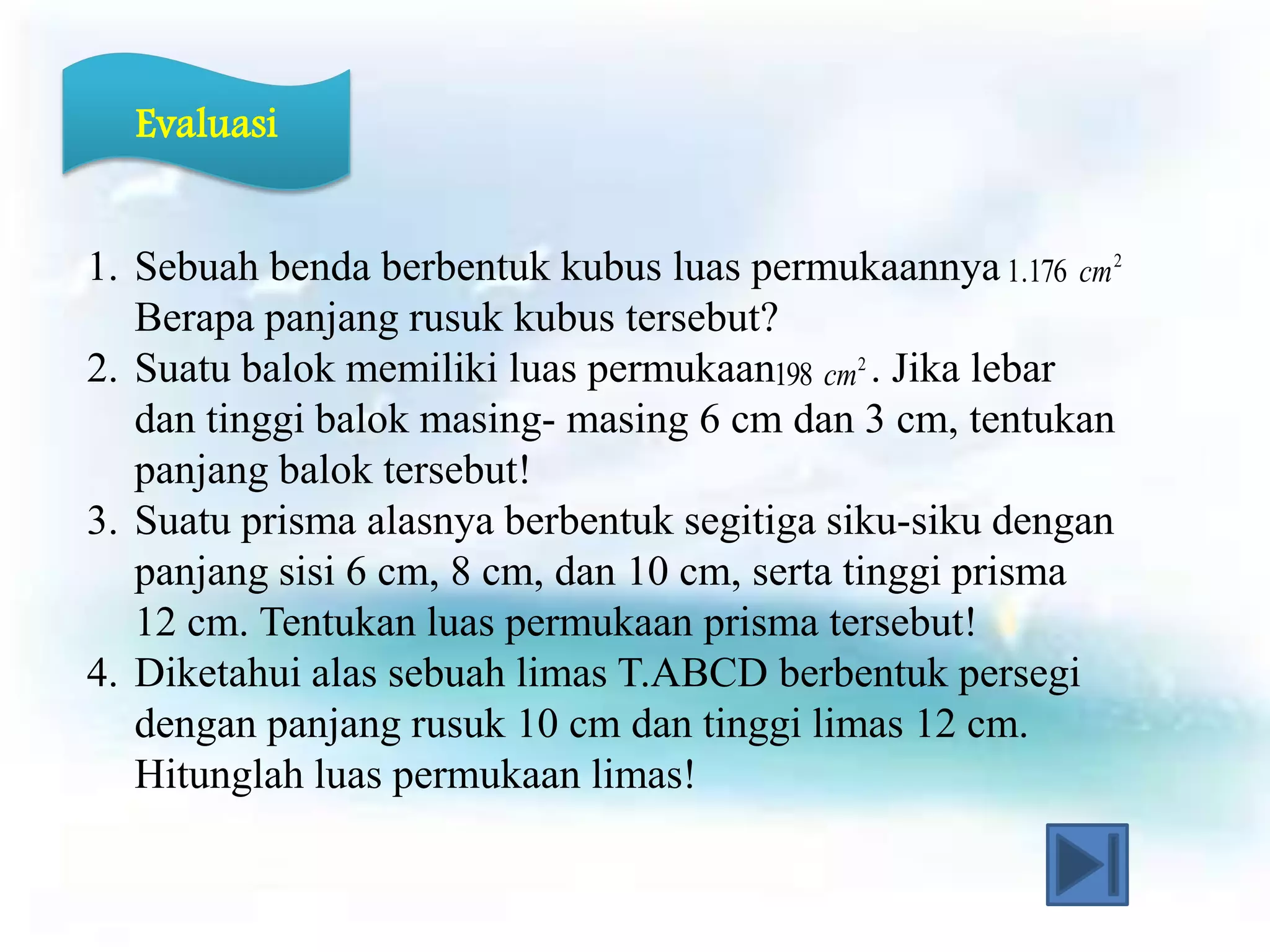 Luas permukaan bangun ruang sisi datar | PPTX