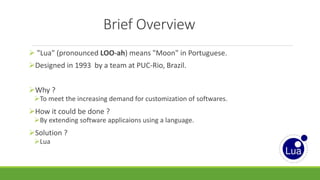 Lua Introduction | PPTX